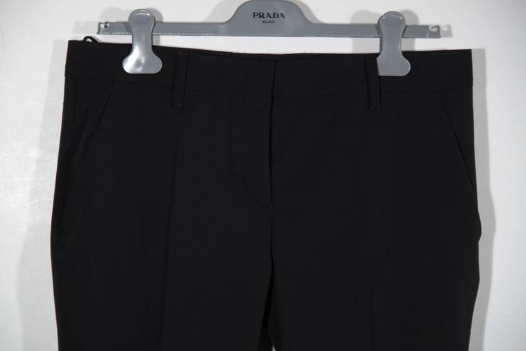 PRADA Italian Black Poly TECHNO Fabric TAILORED TROUSERS Pants SIZE 44 ...