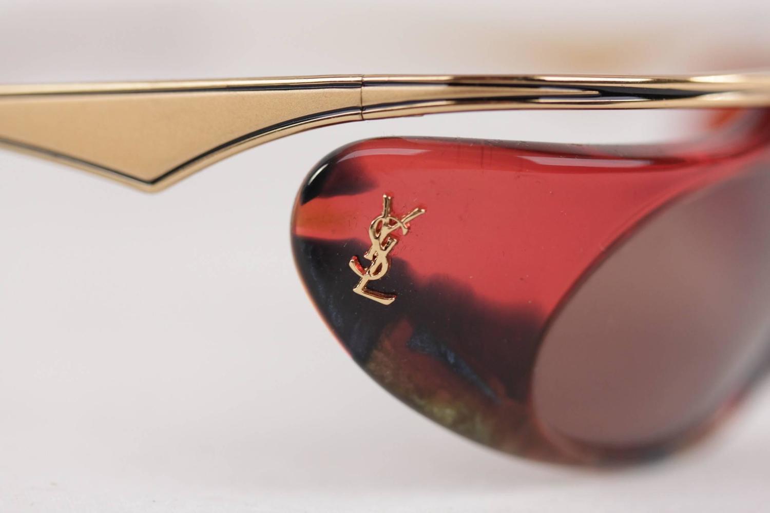 YVES SAINT LAURENT vintage multicolor and gold metal sunglasses 6509 ...