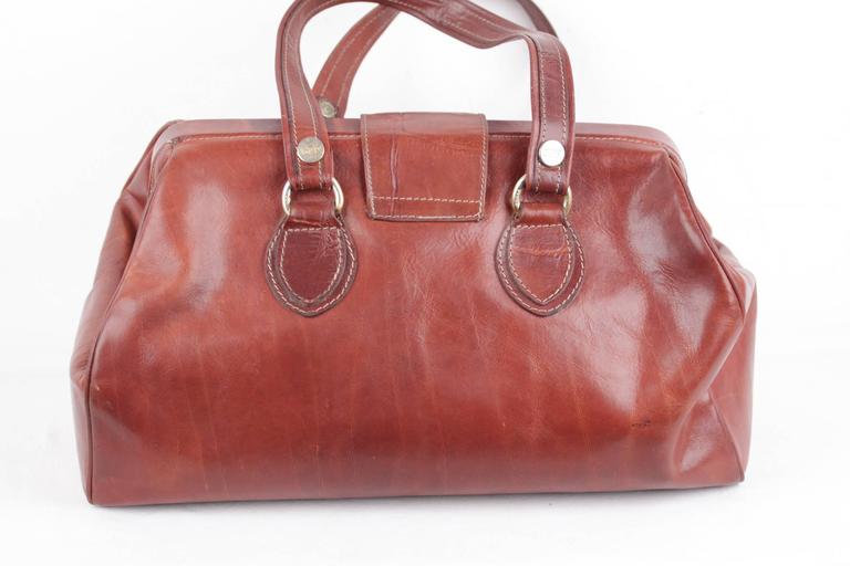 GIANFRANCO FERRE Italian Brown Leather DOCTOR BAG Tote HANDBAG at 1stDibs