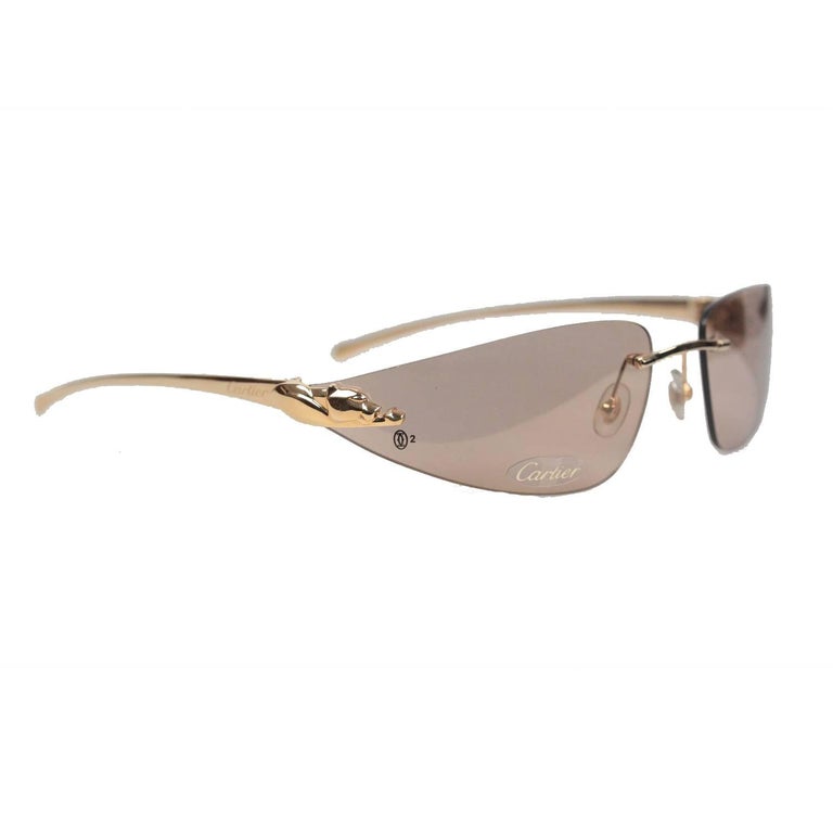 2004 Custom Cartier Amber Mirrored Heart Sunglasses at 1stdibs