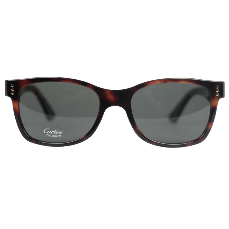 CARTIER Paris Brown Polarized MILES Sunglasses T8200814 54-18 135 NOS ...