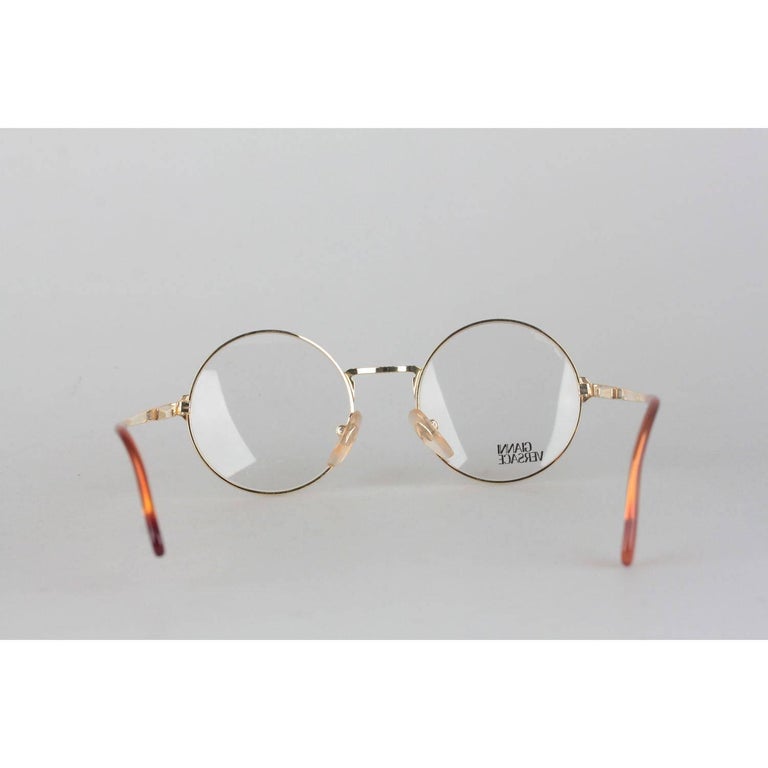 Gianni Versace Vintage Gold Metal Round Frame Mod 540 Eyeglasses NOS ...