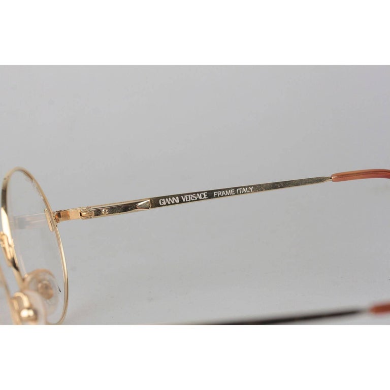 Gianni Versace Vintage Gold Metal Round Frame Mod 540 Eyeglasses NOS ...