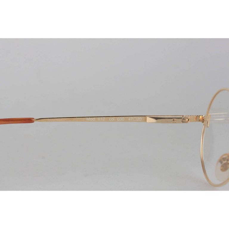 Gianni Versace Vintage Gold Metal Round Frame Mod 540 Eyeglasses NOS ...