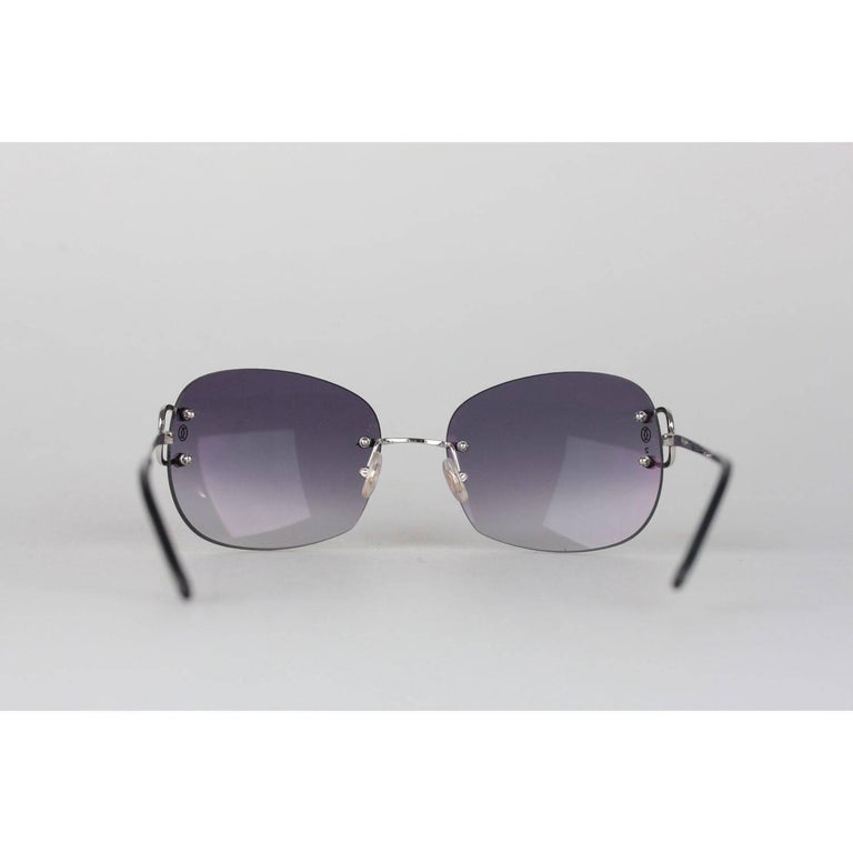 CARTIER Paris Sunglasses DECOR C CLASSIQUE T8200663 Platinum Rimless ...