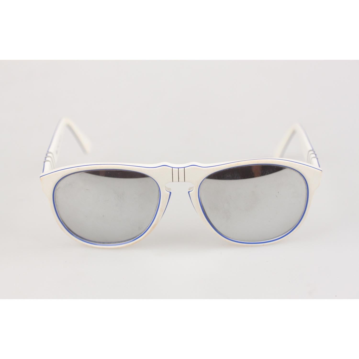 Persol Ratti Vintage White Sunglasses Mod. 649/3 Sport Mirrored Lens ...