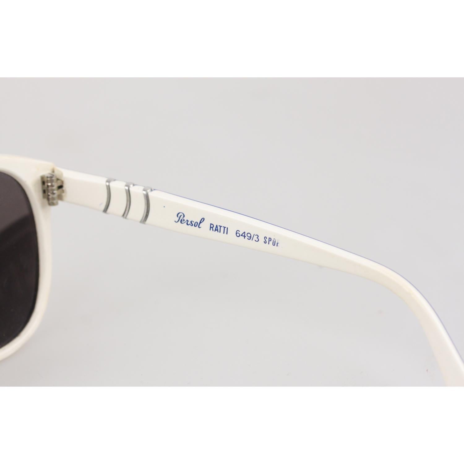 Persol Ratti Vintage White Sunglasses Mod. 649/3 Sport Mirrored Lens ...