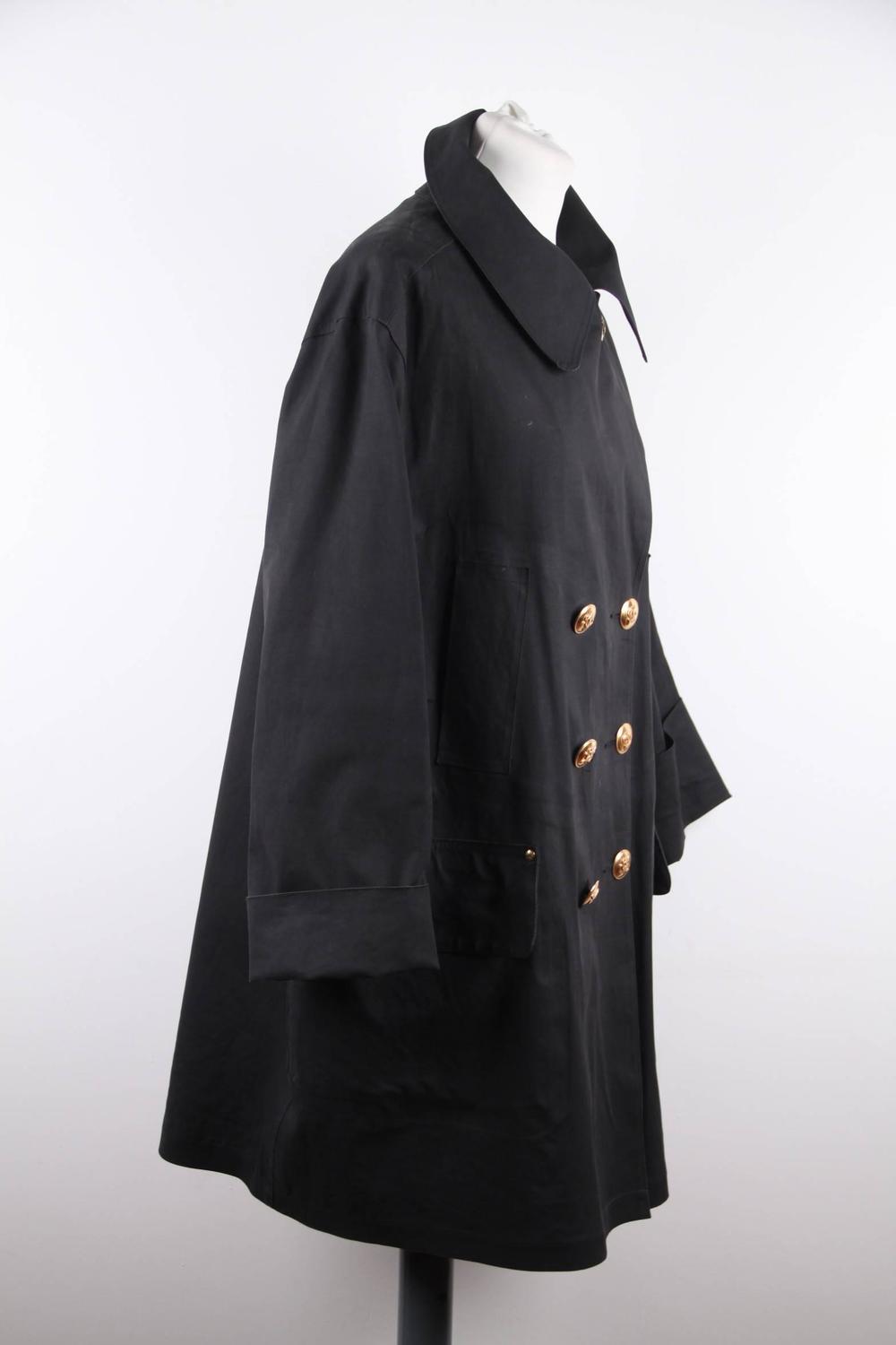 HERMES PARIS Vintage Black Cotton MACKINTOSH COAT Mac Mack RAINCOAT at ...