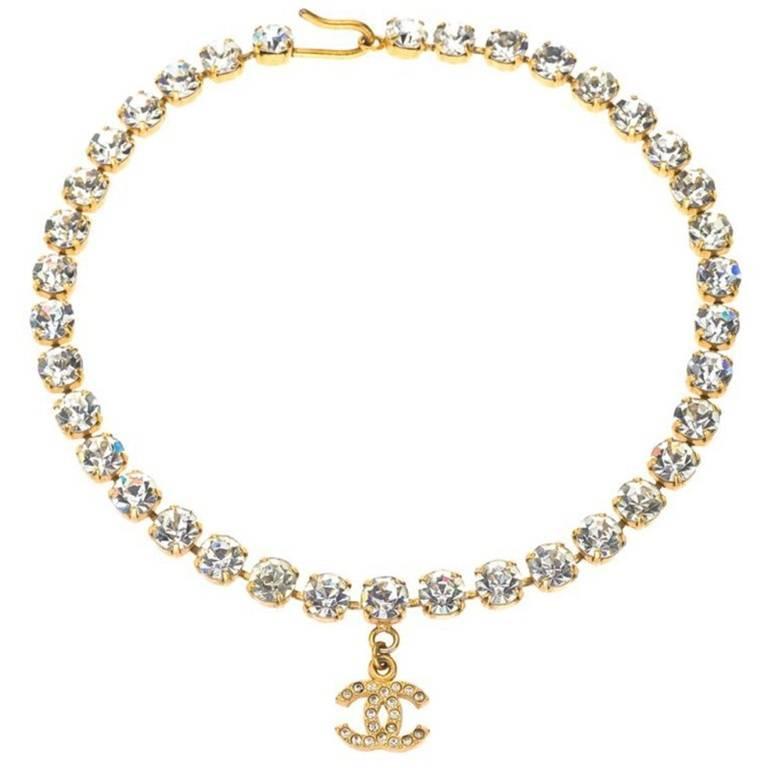 Chanel Rhinestone Choker with CC at 1stDibs | chanel chokers, chanel ...