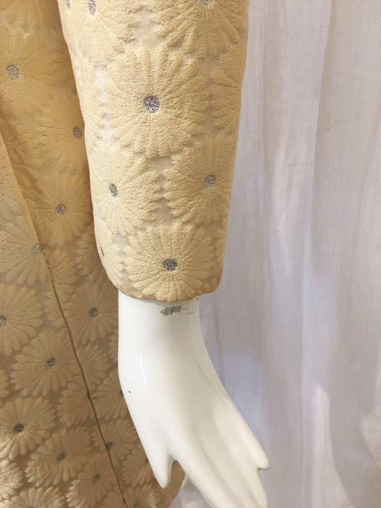 Cream Floral Silk Jacket, 1960s For Sale at 1stDibs