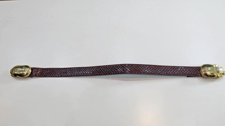 Alexis Kirk Scarab Buckle Snakeskin Belt For Sale at 1stDibs
