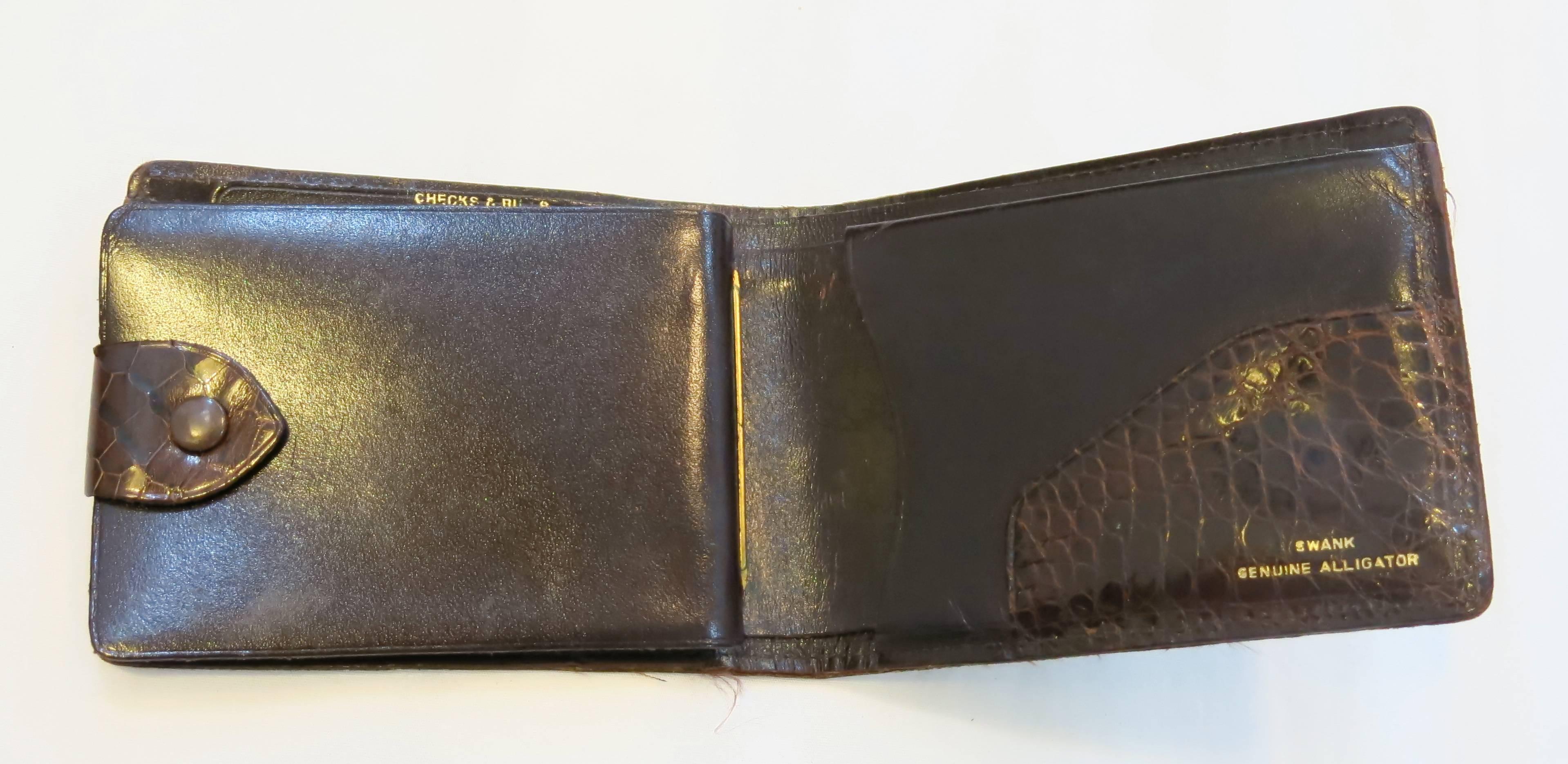 1950s Swank Alligator Wallet and Key Chain Pouch at 1stDibs | swank wallet