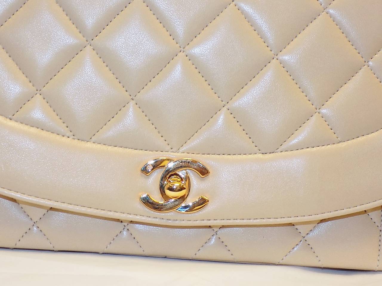 Authentic Chanel Vintage Quilted Cream Flap Bag at 1stDibs | chanel boy ...