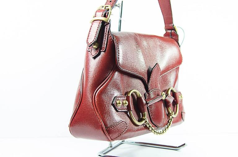 Gucci Vintage Red Horsebit Bag For Sale at 1stDibs