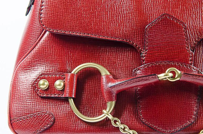 Gucci Vintage Red Horsebit Bag For Sale at 1stDibs