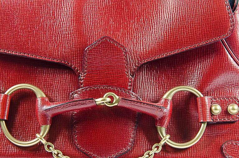 Gucci Vintage Red Horsebit Bag For Sale at 1stDibs