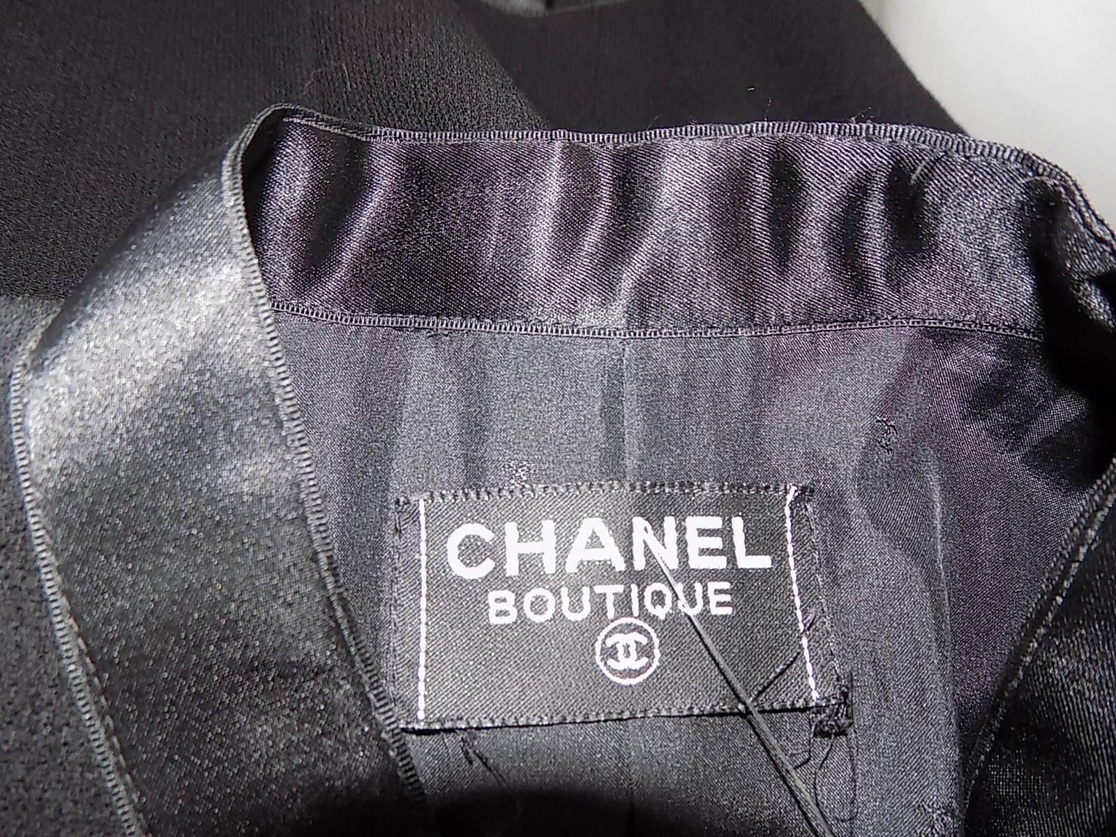 Chanel Black Tuxedo dress with Camellia Buttons at 1stDibs