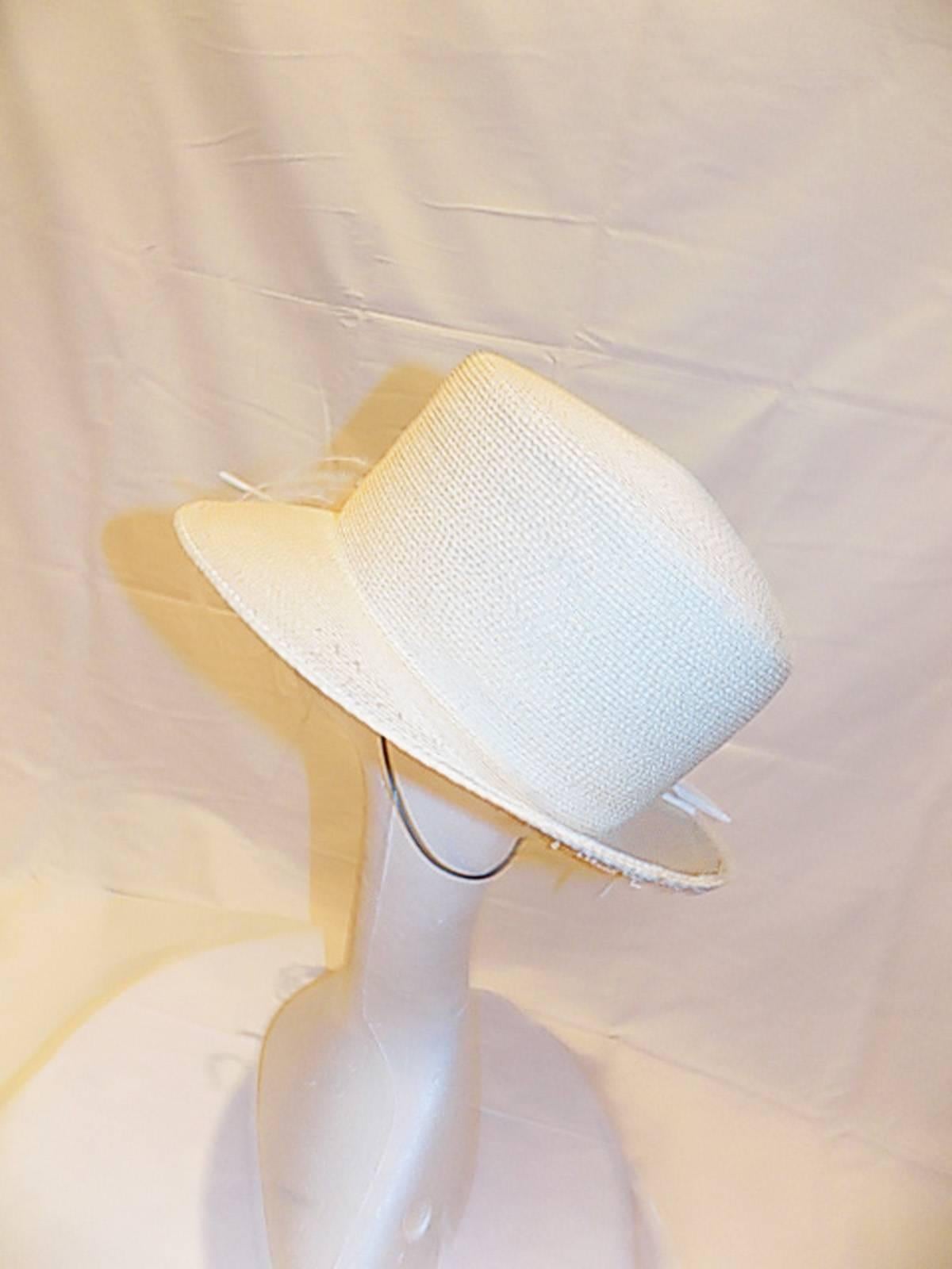 Tracey Tooker Couture Fancy Ivory summer Hat with flower and Feathers ...