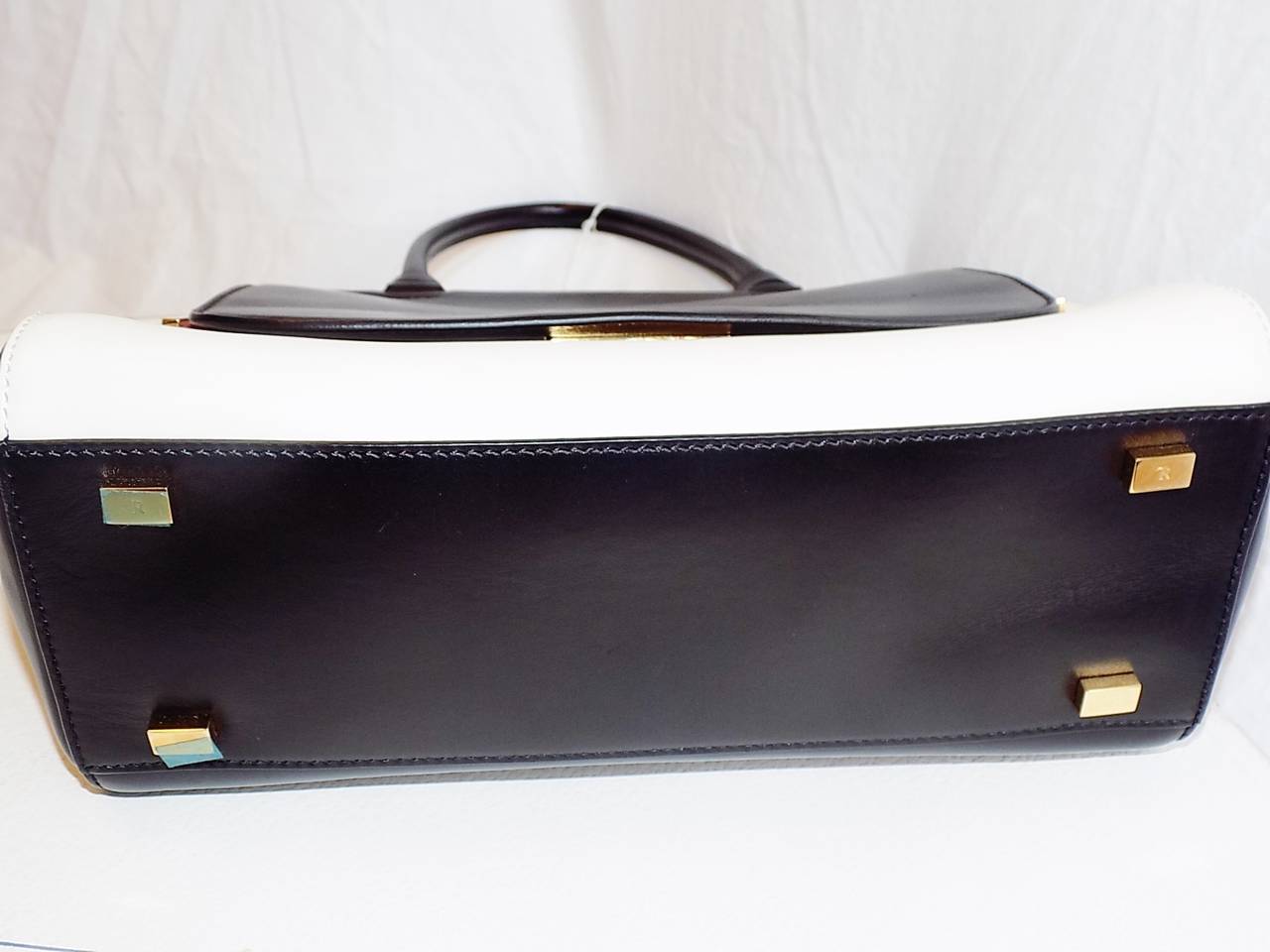 THE ROW Colorblock Top-Handle Satchel, Black/White/Red at 1stDibs