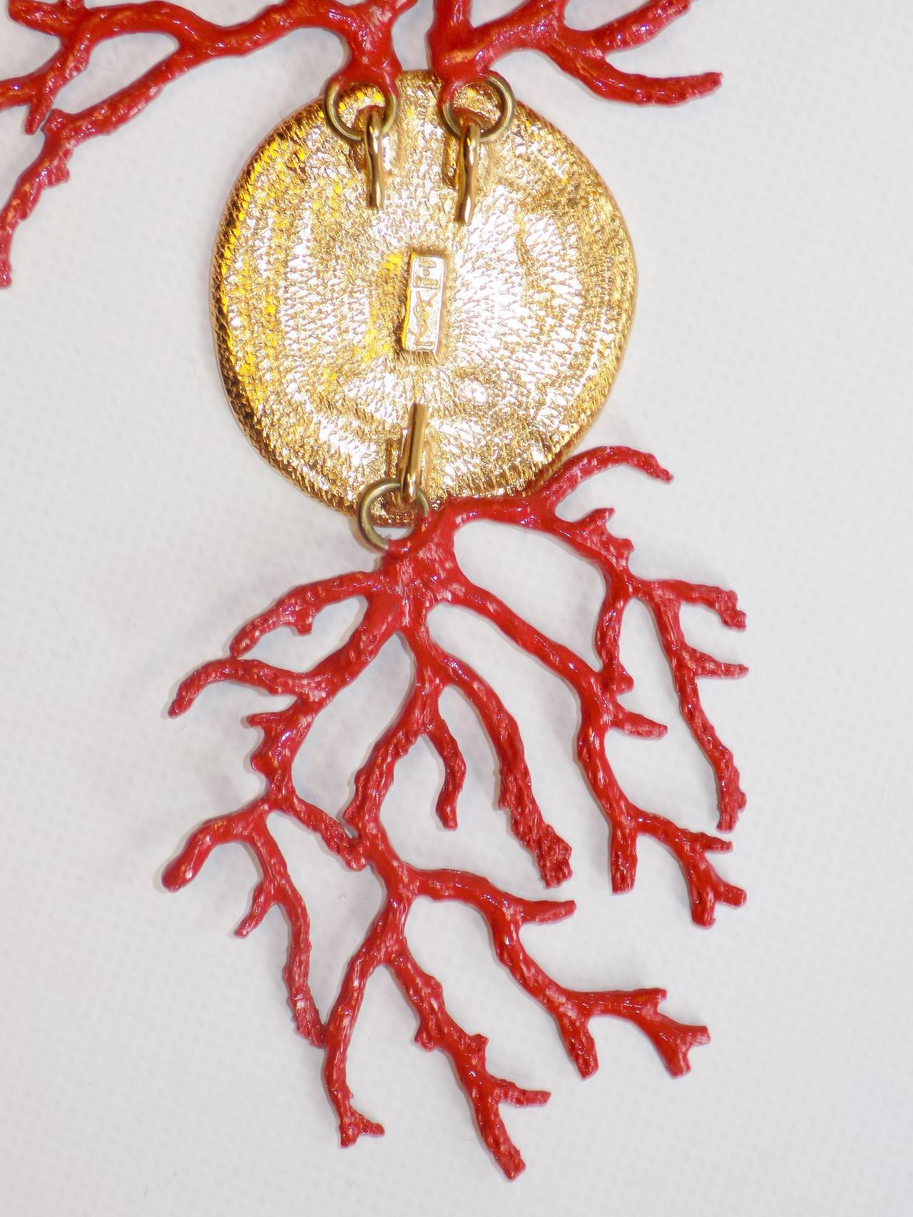 Iconic Robert Goossens For Yves Saint Laurent Coral sun Necklace and ...