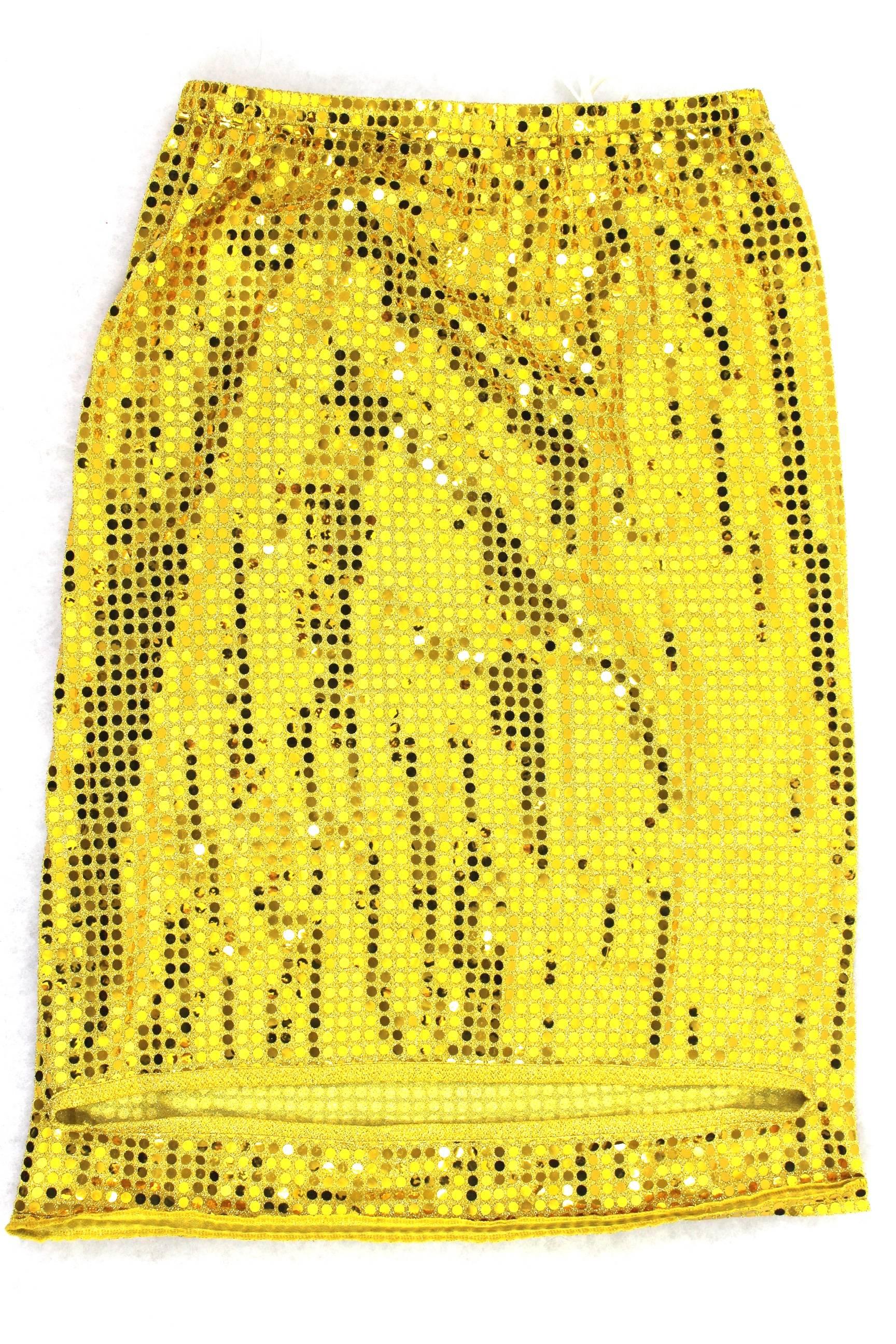 Comme des Garcons AD 2007 Gold Sequin Flat Top and Skirt at 1stDibs ...