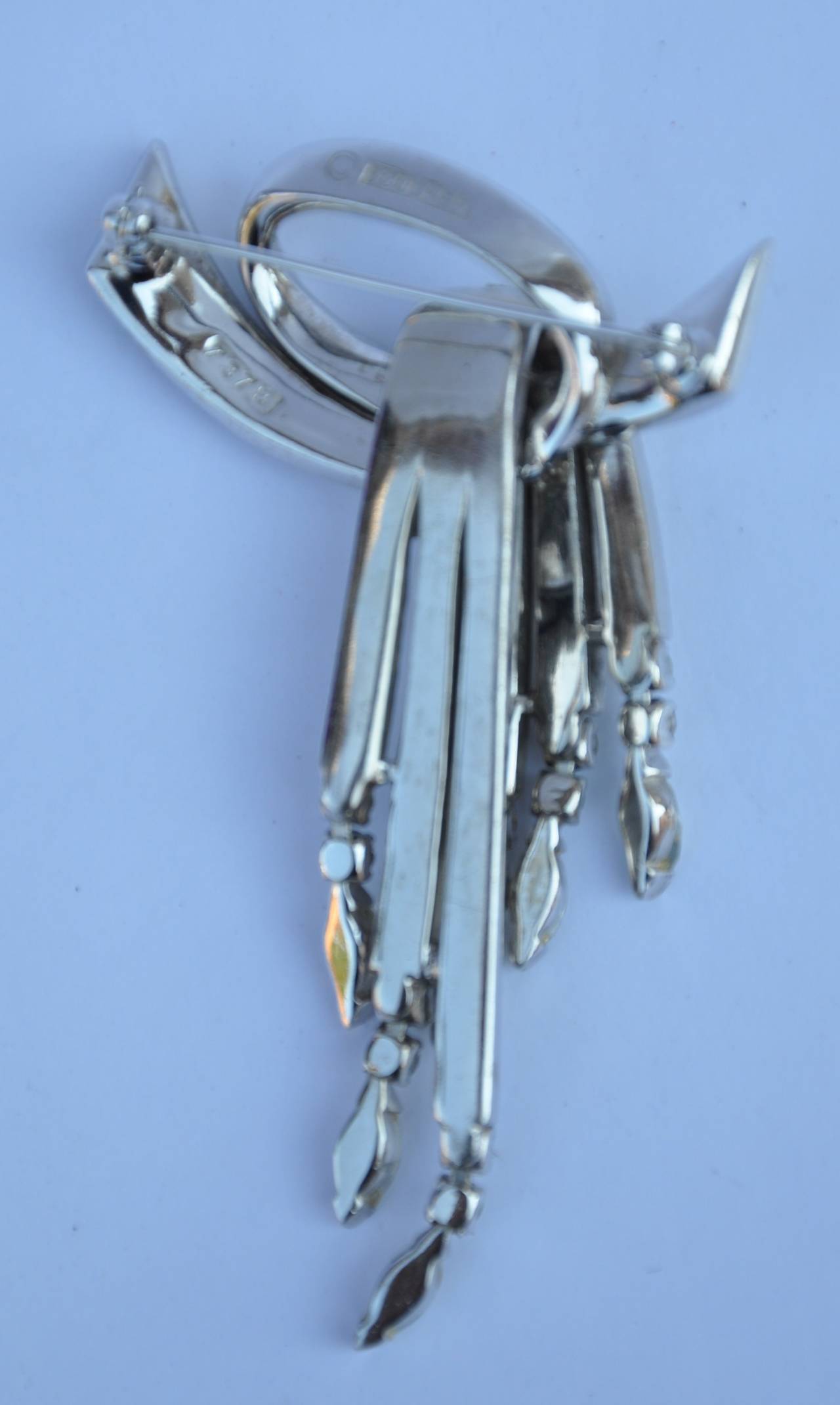 Boucher Huge "Movable" Gilded Silver with Multi-Size Rhinestone Brooch ...