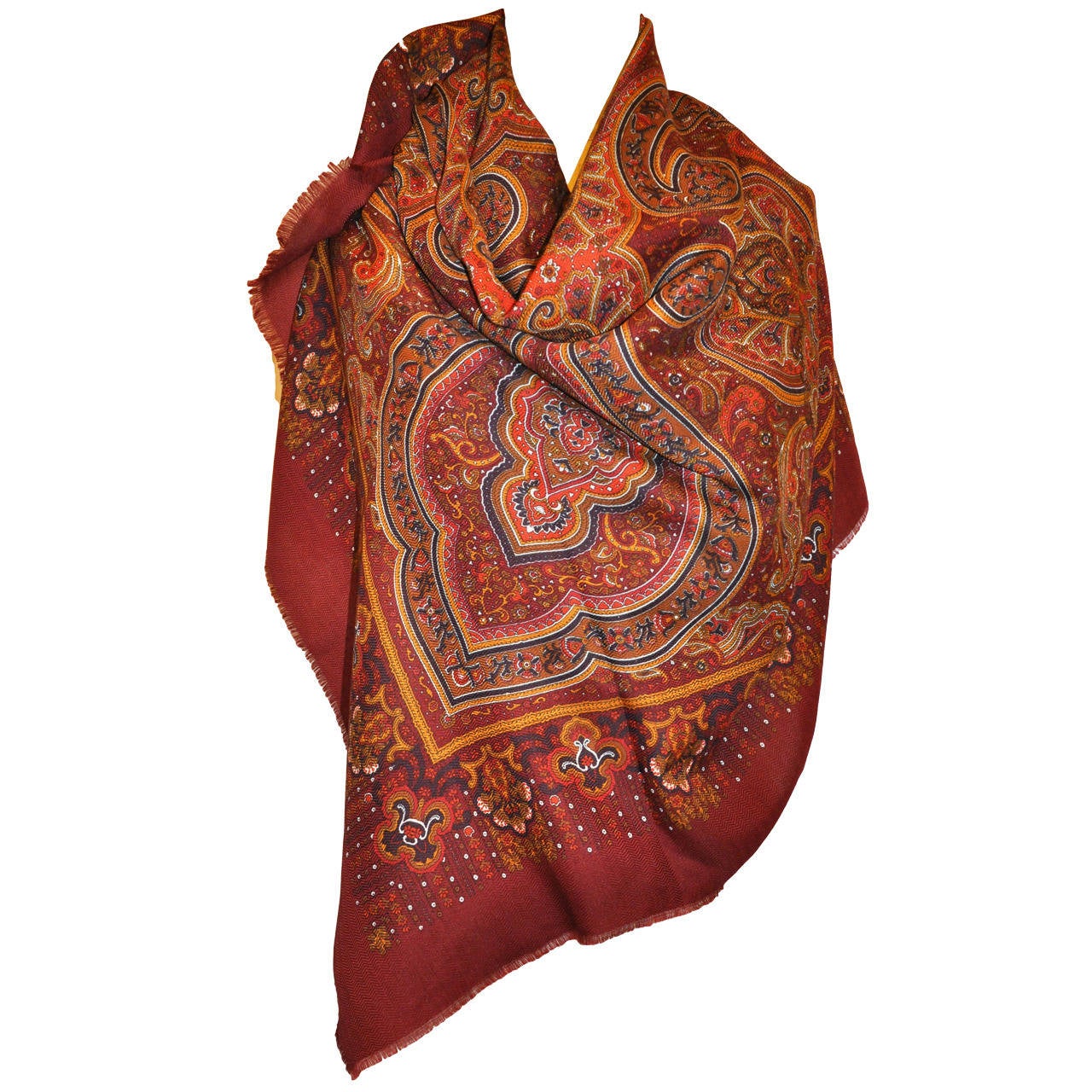 Bright Multi-Color Plaid Rectangle Scarf For Sale at 1stDibs