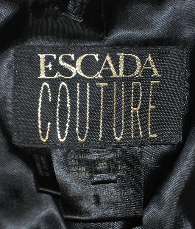 Escada 'Couture' Black Velvet with Detailed Embellished Sleeves Blazer ...