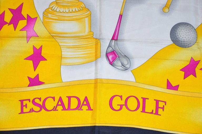 Escada Bold Large Multi-Color "Golf" Silk Scarf For Sale at 1stDibs ...