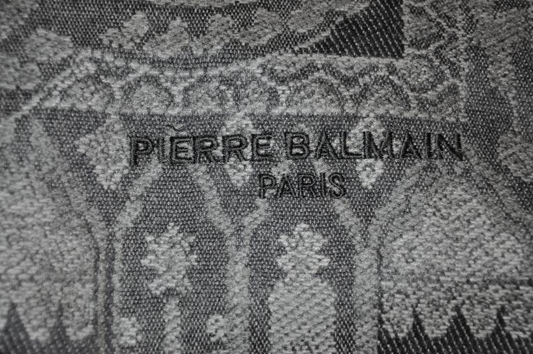Pierre Balmain Wool and Cashmere "Shades of Grays" Fringed Scarf at ...