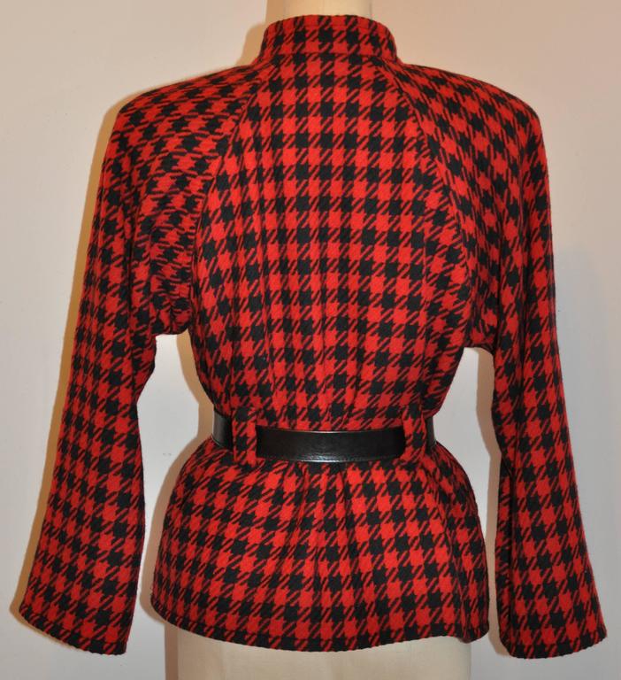 Yves Saint Laurent Black and Red Checkered Jacket For Sale at 1stDibs