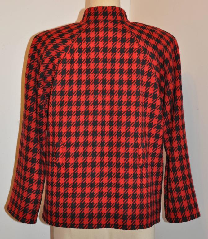 Yves Saint Laurent Black and Red Checkered Jacket For Sale at 1stDibs