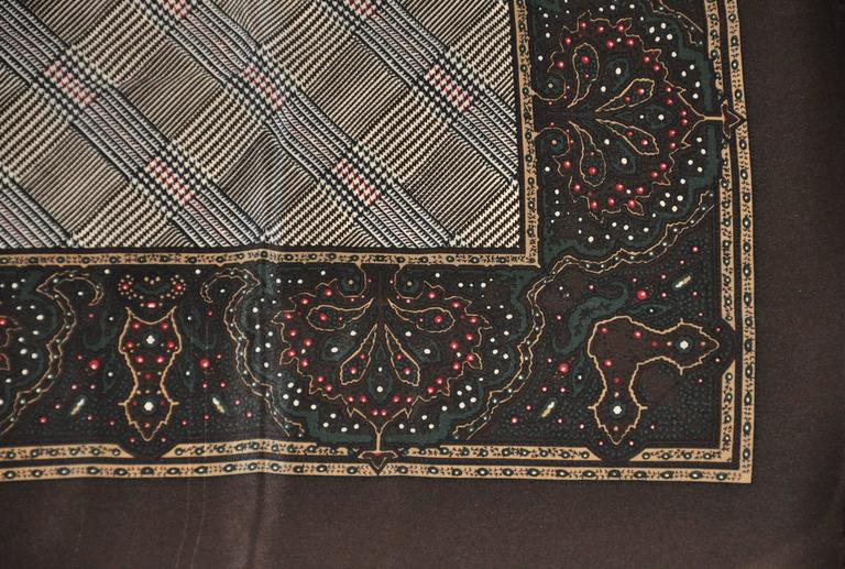 Ralph Lauren Coco Brown Palsey Border Silk Scarf For Sale at 1stDibs