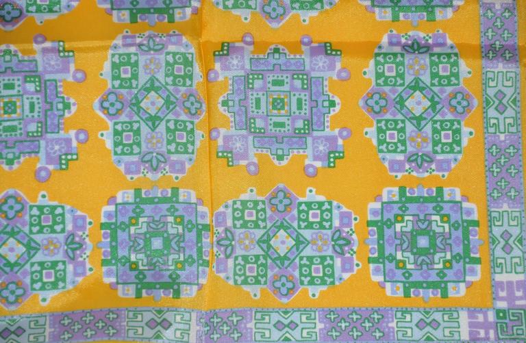 Multi-Color Accented with Yellow Color-Block Scarf For Sale at 1stDibs