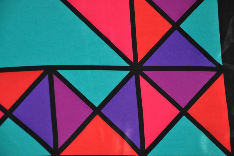 Multi-Color "Triangles" Silk Scarf For Sale at 1stDibs