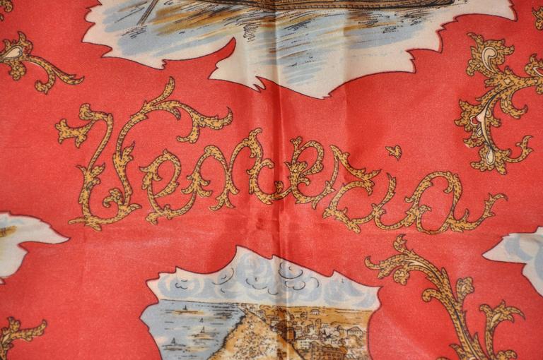 Detailed "Scenes of Venice" Silk Scarf For Sale at 1stDibs