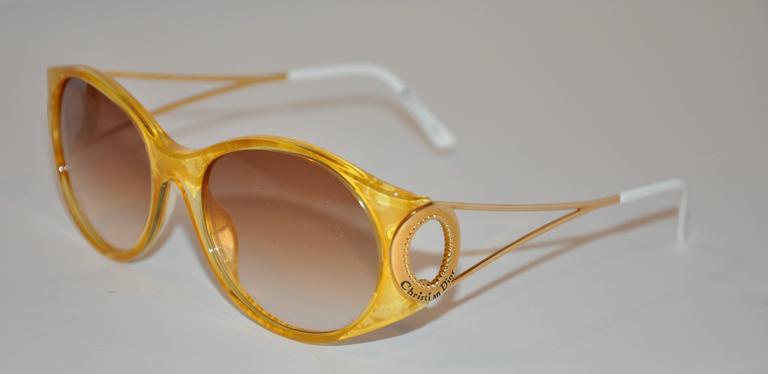 Christian Dior "Burst of Yellow" Lucite with Gilded Gold Hardware ...