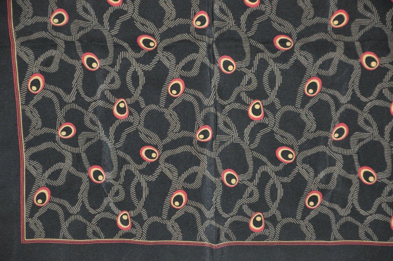 Black "Chain-Link and Stones" Silk Handkerchief with Black Borders For ...