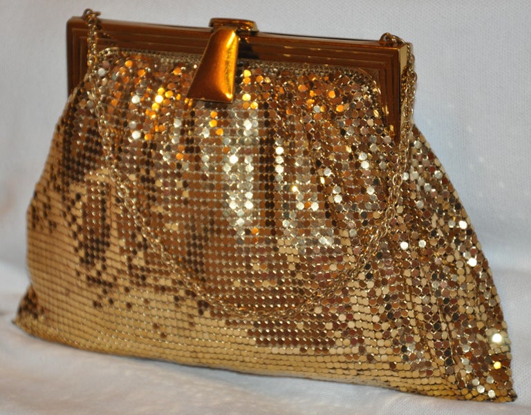 Whiting and Davis Gilded Gold Hardware Mesh Evening Bag at 1stDibs
