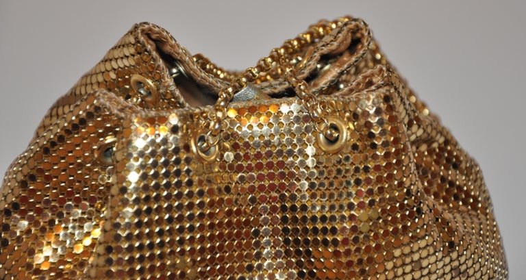 Whiting and Davis Fully Lined Gilded Gold Hardware Mesh Drawstring ...