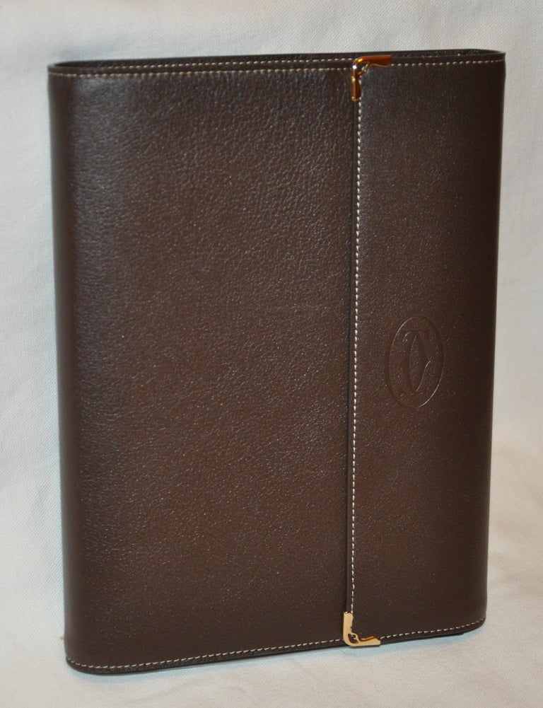 Cartier Signature Monogram Textured Coco-Brown and Gold Hardware ...