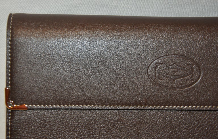 Cartier Signature Monogram Textured Coco-Brown and Gold Hardware ...