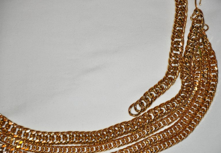 Thick Polished Gilded Gold Vermeil Hardware 4-Tier Adjustable Chain ...