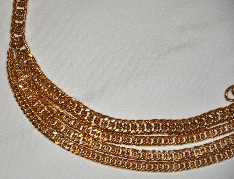 Thick Polished Gilded Gold Vermeil Hardware 4-Tier Adjustable Chain ...
