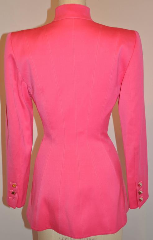 Claude Montana Bold Fuchsia Form-Fitting Zipper-Front Jacket For Sale ...
