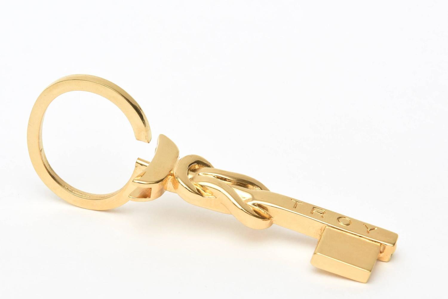 Signed Gucci Gold Plated Key Chain For Sale at 1stdibs