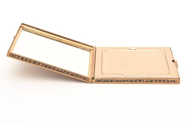 Exquisite Brass Enameled Volupte Compact/Mirror with Persian Motif at ...