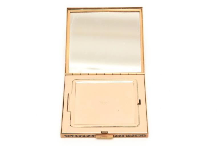 Exquisite Brass Enameled Volupte Compact/Mirror with Persian Motif at ...