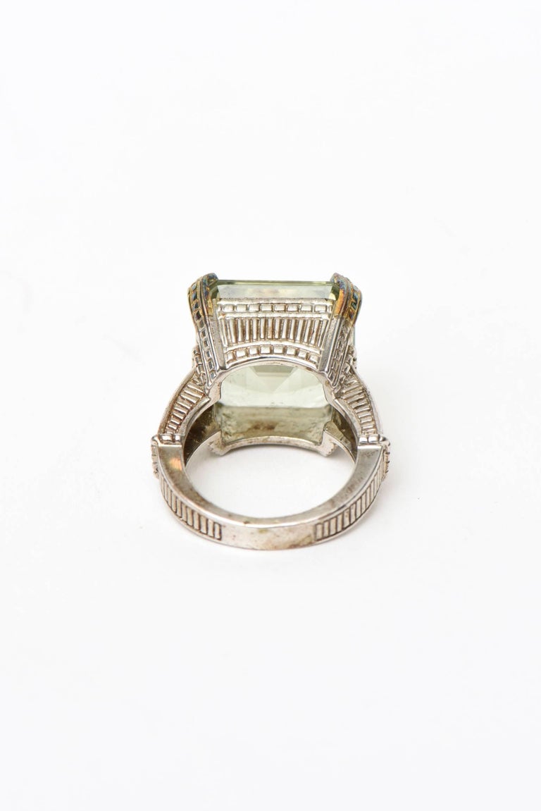 Judith Ripka Green Amethyst, Diamond , !8K White Gold and Sterling ...
