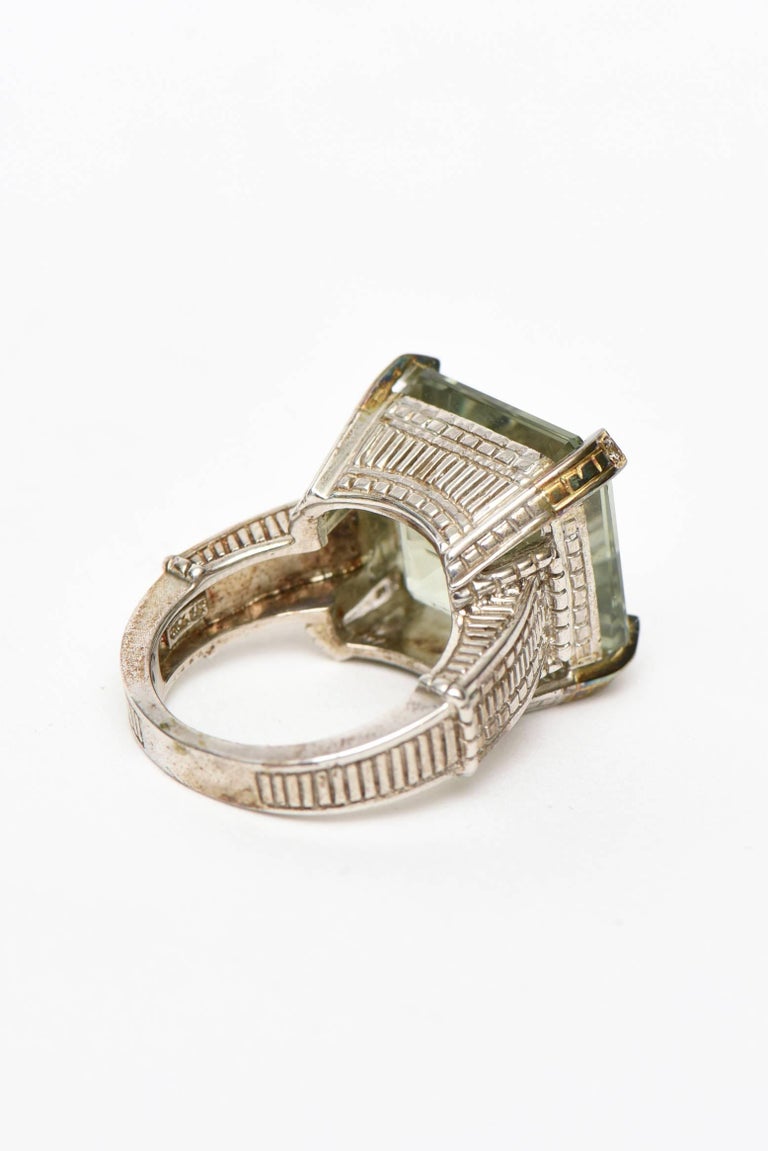 Judith Ripka Green Amethyst, Diamond , !8K White Gold and Sterling ...